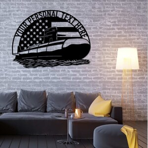 Personalized American Submarine Metal Sign. Custom Navy Wall Decor Gift ...