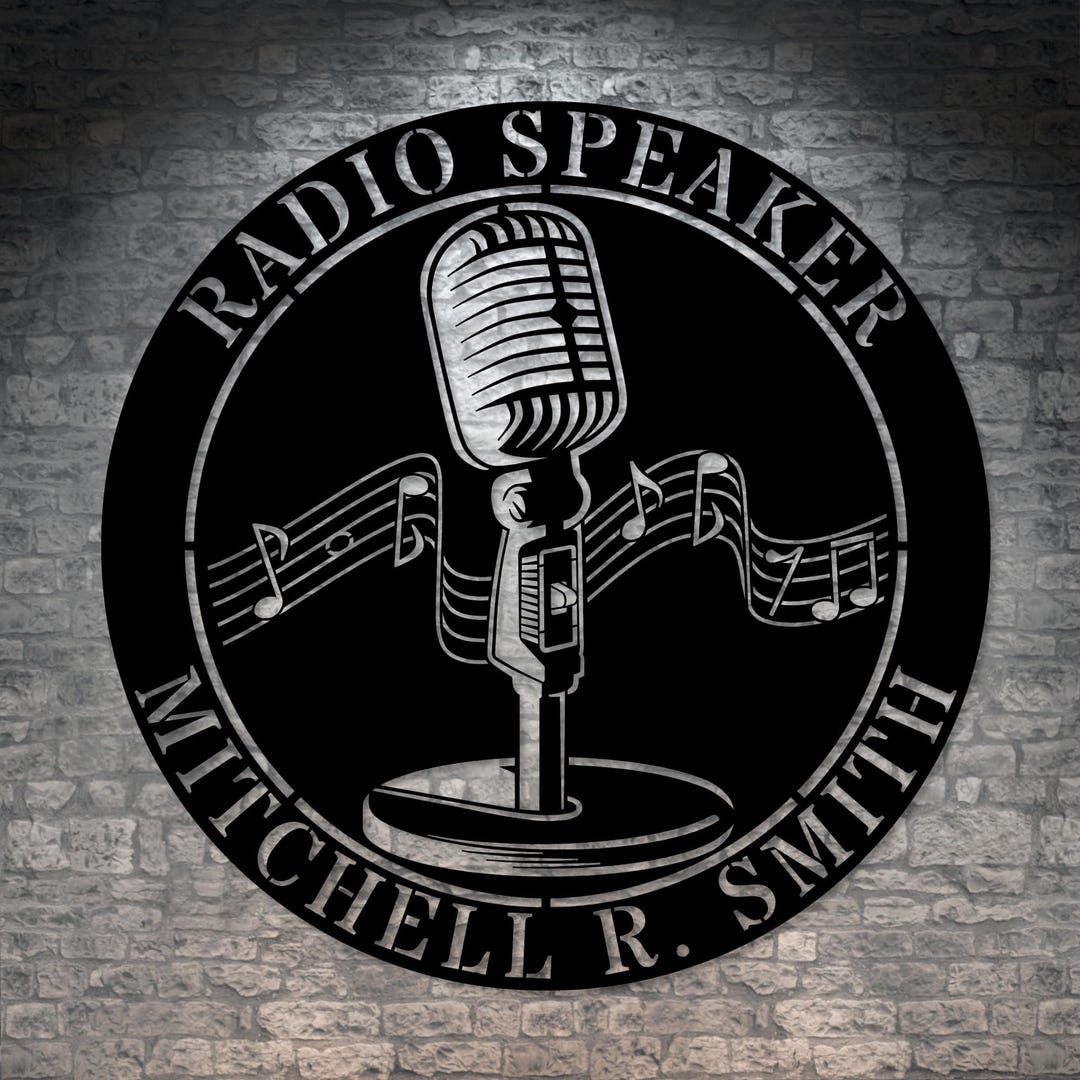 Personalized Retro Microphone Metal Sign. Custom Singer Wall Decor Gift ...