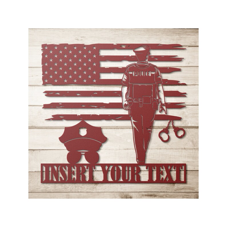 Personalized Police Officer Name Metal Sign Custom Patriotic - Etsy