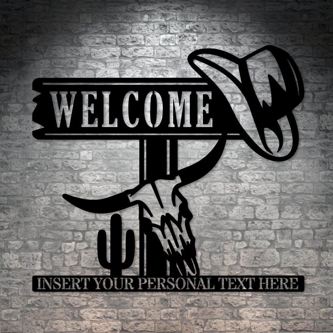 Personalized Western Welcome Metal Sign. Custom Ranch Wall Decor Gift ...