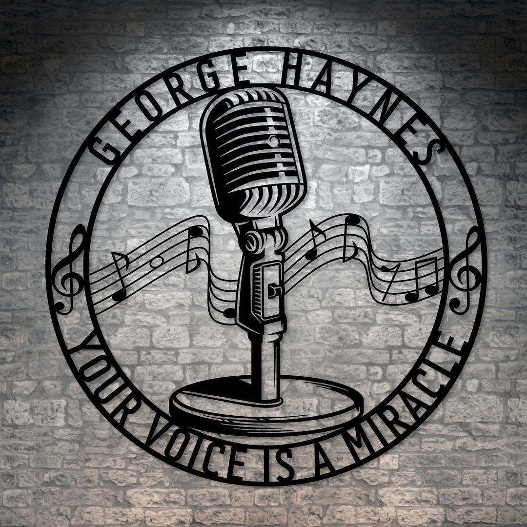 Personalized Singer Metal Sign. Custom Retro Microphone Wall Decor ...