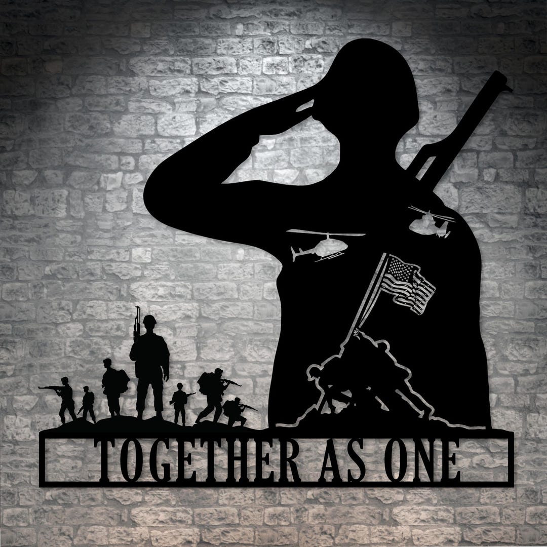 Personalized Army Soldiers Salute Name Metal Sign. US Veteran Monogram ...