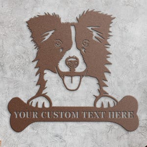 Personalized Border Collie Name Metal Sign. Customizable Dog Owner Wall ...