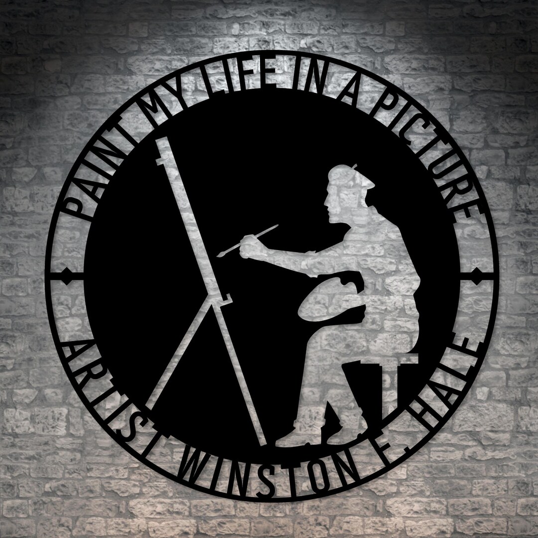 Personalized Painter Artist Metal Sign. Custom Illustrator Wall Decor ...