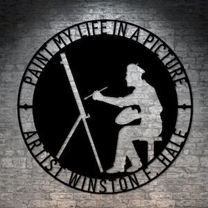 Personalized Painter Artist Metal Sign. Custom Illustrator Wall Decor ...