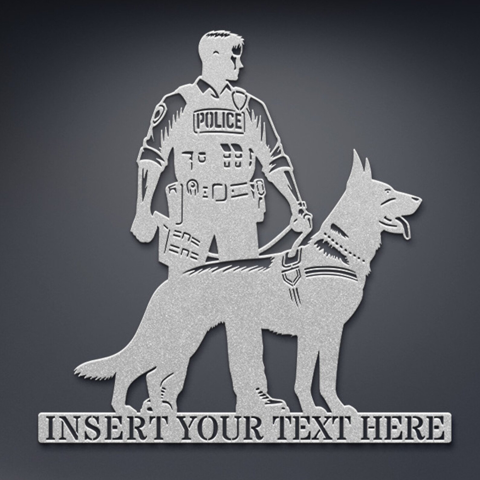 Personalized K-9 Policeman Metal Sign. Custom Law Enforcement Wall ...