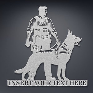 Personalized K-9 Policeman Metal Sign. Custom Law Enforcement Wall ...