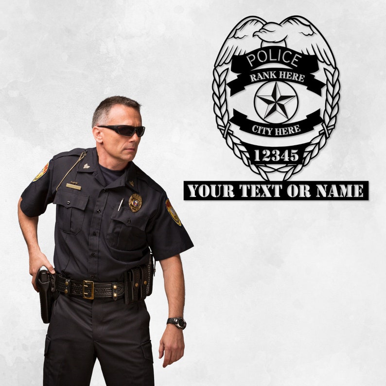 Personalized Police Badge Name Metal Sign Gift Custom Police - Etsy