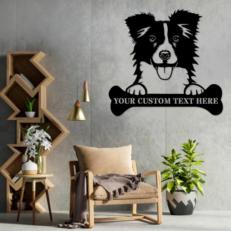 Personalized Border Collie Name Metal Sign. Customizable Dog Owner Wall ...