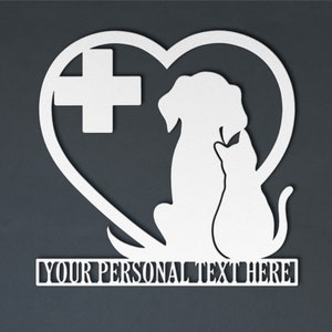 Personalized Vet Pet Care Name Metal Sign. Customizable Vet Doctor Wall ...