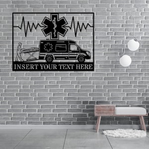 Personalized Paramedic Metal Sign. Custom Ambulance Wall Decor Gift ...