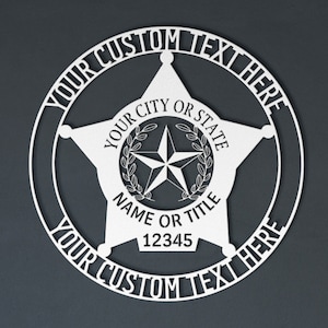 Personalized Five Point Star Police Badge. Custom Policeman Anniversary ...