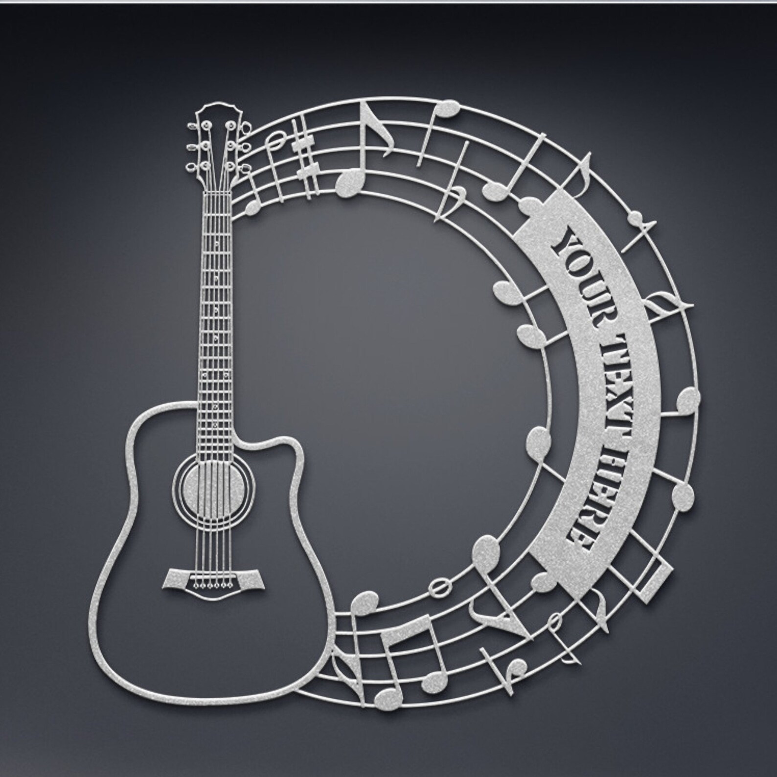 Personalized Acoustic Guitar in Notes Name Metal Sign Gift - Etsy