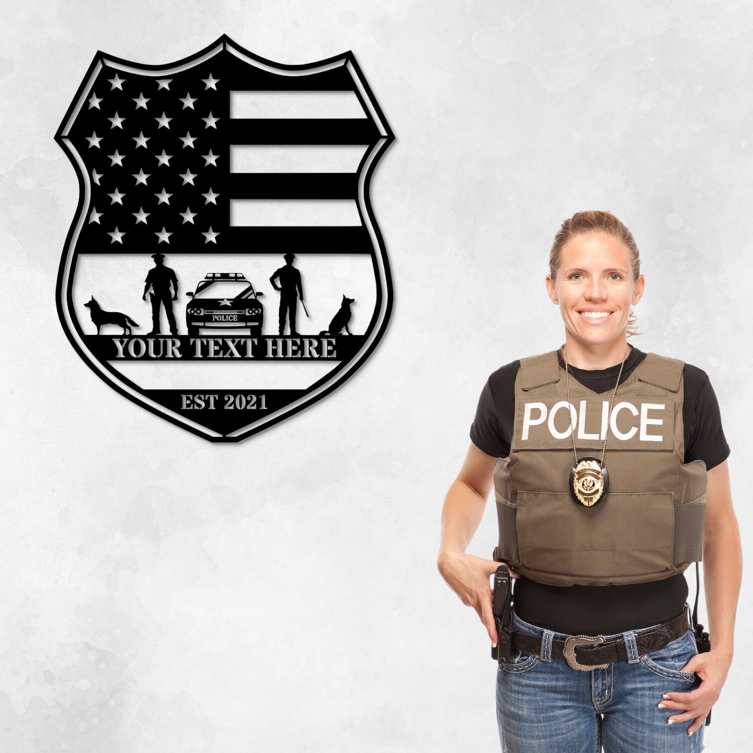 Policeman Personalized Metal Sign Gift Custom Police Force - Etsy