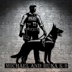 Personalized K-9 Policeman Metal Sign. Custom Law Enforcement Wall ...