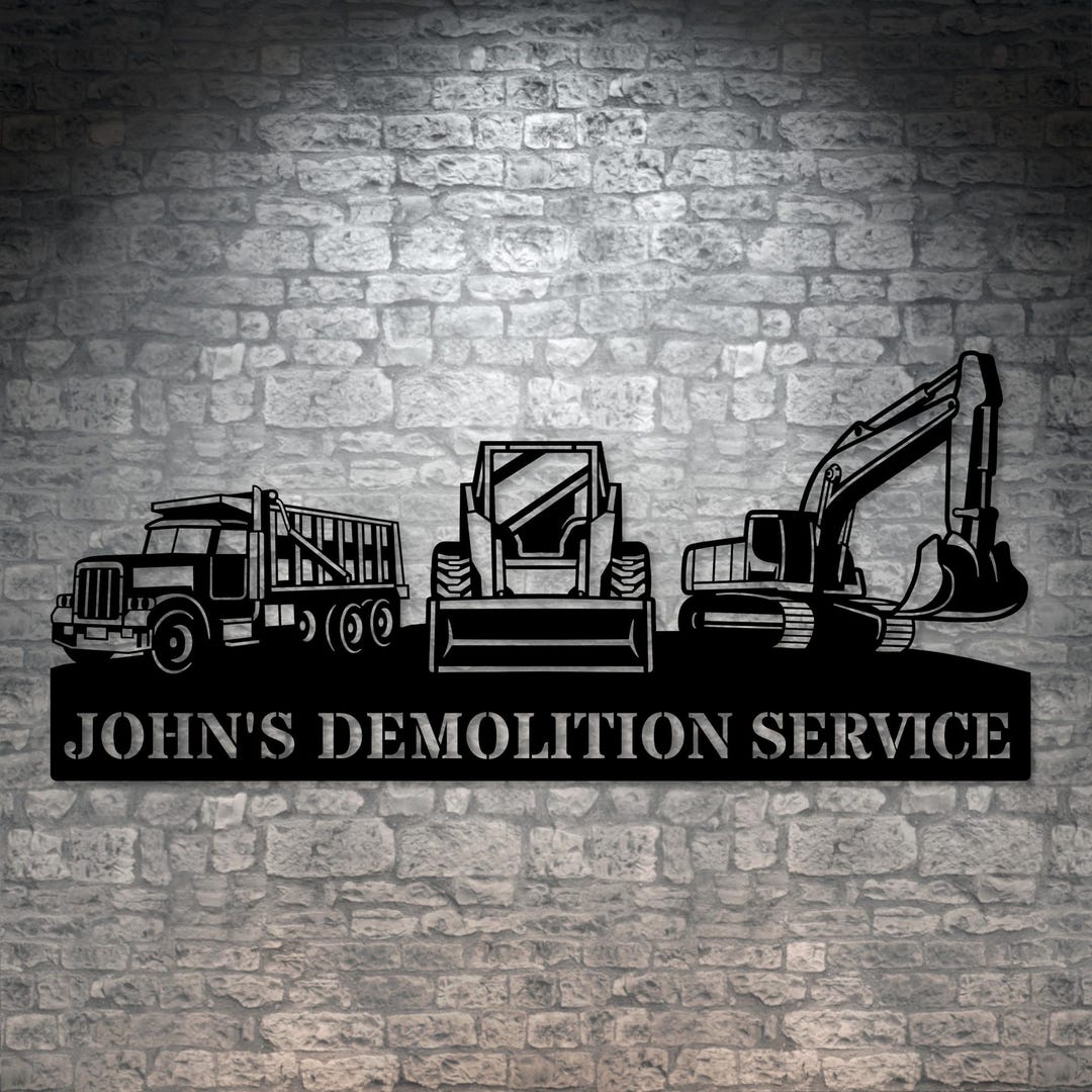 Personalized Heavy Machinery Metal Sign. Custom Construction Equipment ...