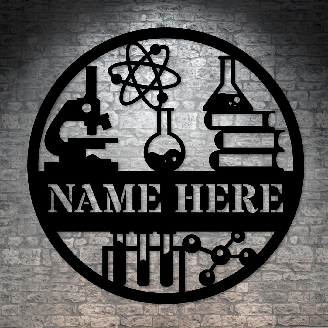 Personalized Science Teacher Name Metal Sign. Custom Laboratory Wall ...