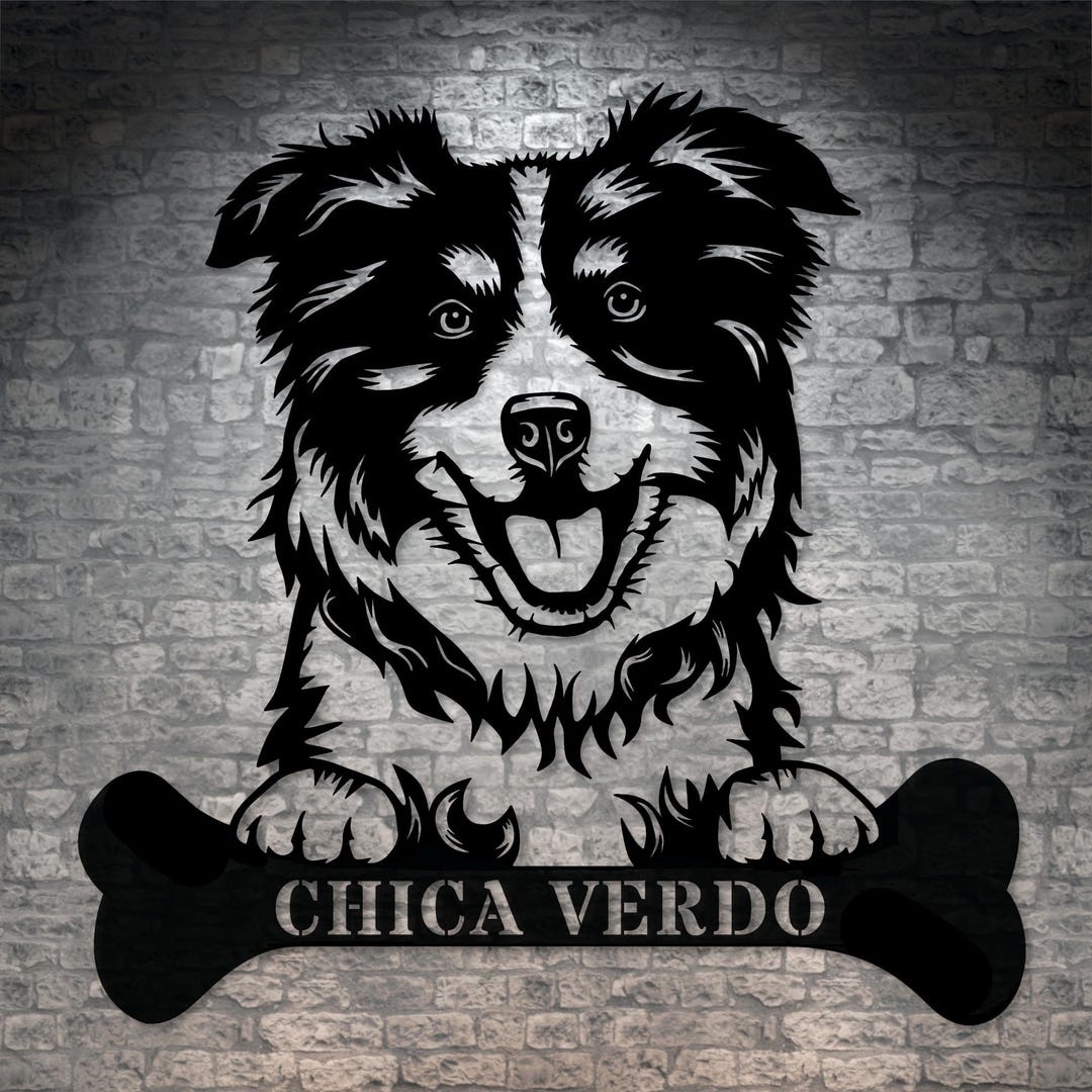 Personalized Australian Shepherd Name Metal Sign. Customizable Dog ...