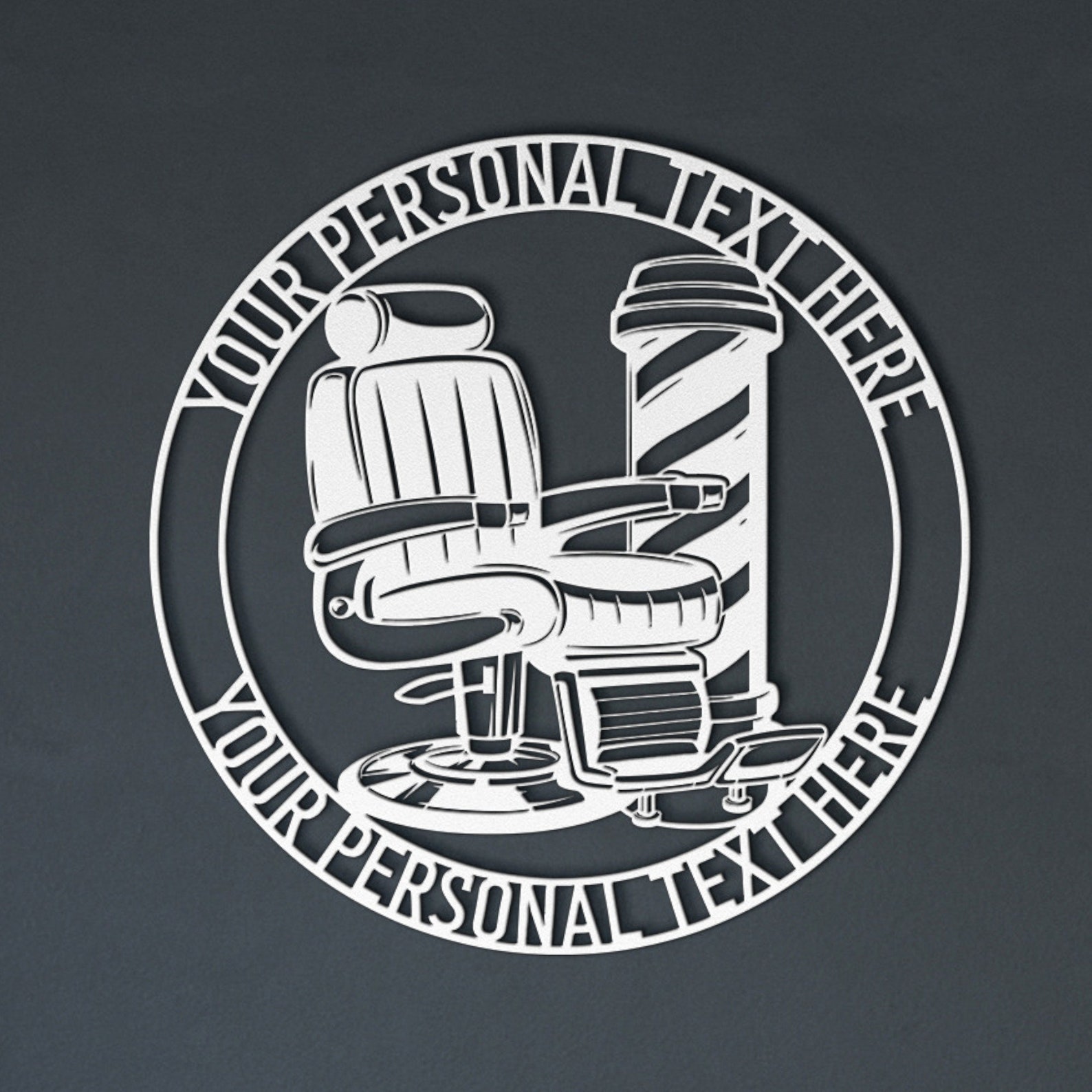 Personalized Vintage Barber Chair Metal Sign. Custom Barber Wall Decor ...