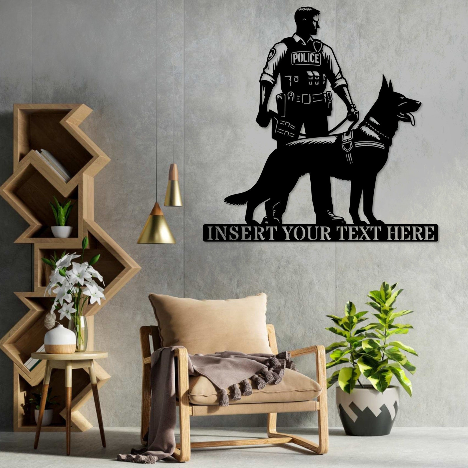 Personalized K-9 Policeman Metal Sign. Custom Law Enforcement Wall ...