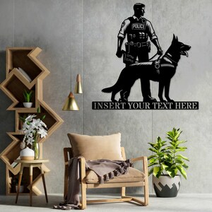 Personalized K-9 Policeman Metal Sign. Custom Law Enforcement Wall ...