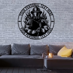 Personalized Firefighter Volunteer Metal Sign Gift. Custom First ...