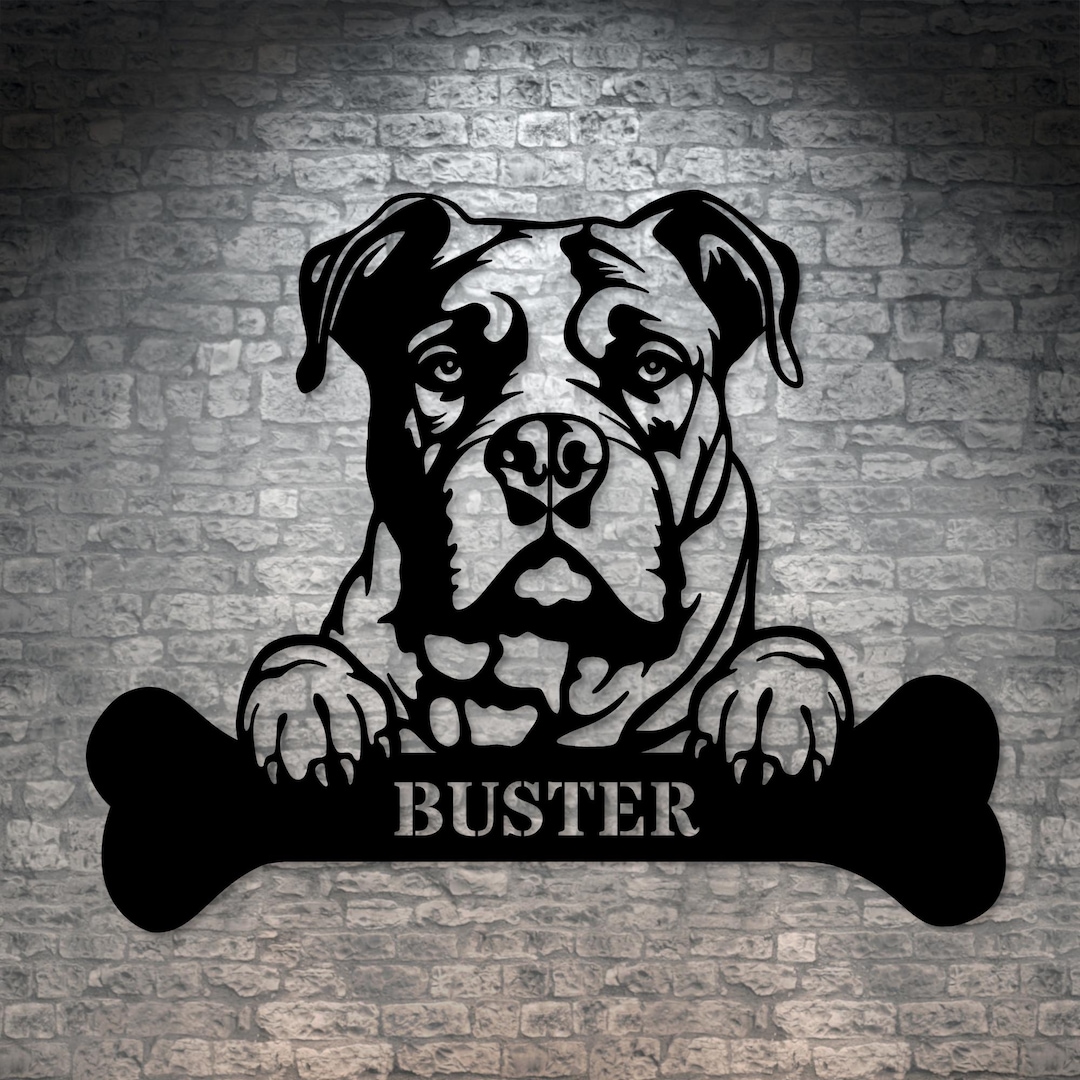 Personalized American Bulldog Name Metal Sign. Customizable Dog Owner ...