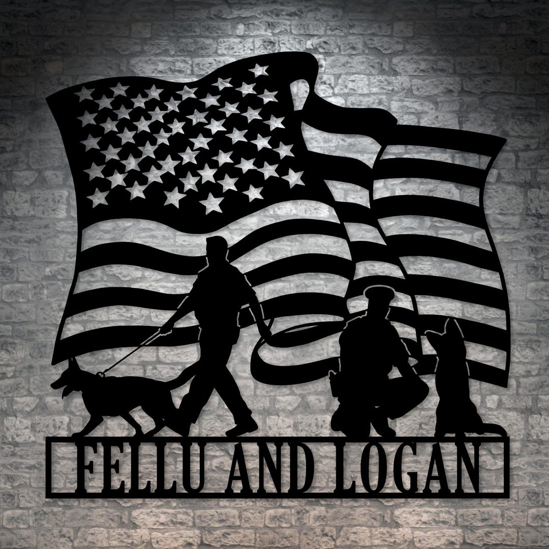 Personalized Police Officer & K9 Dog Name Metal Sign. Custom Cop Wall ...