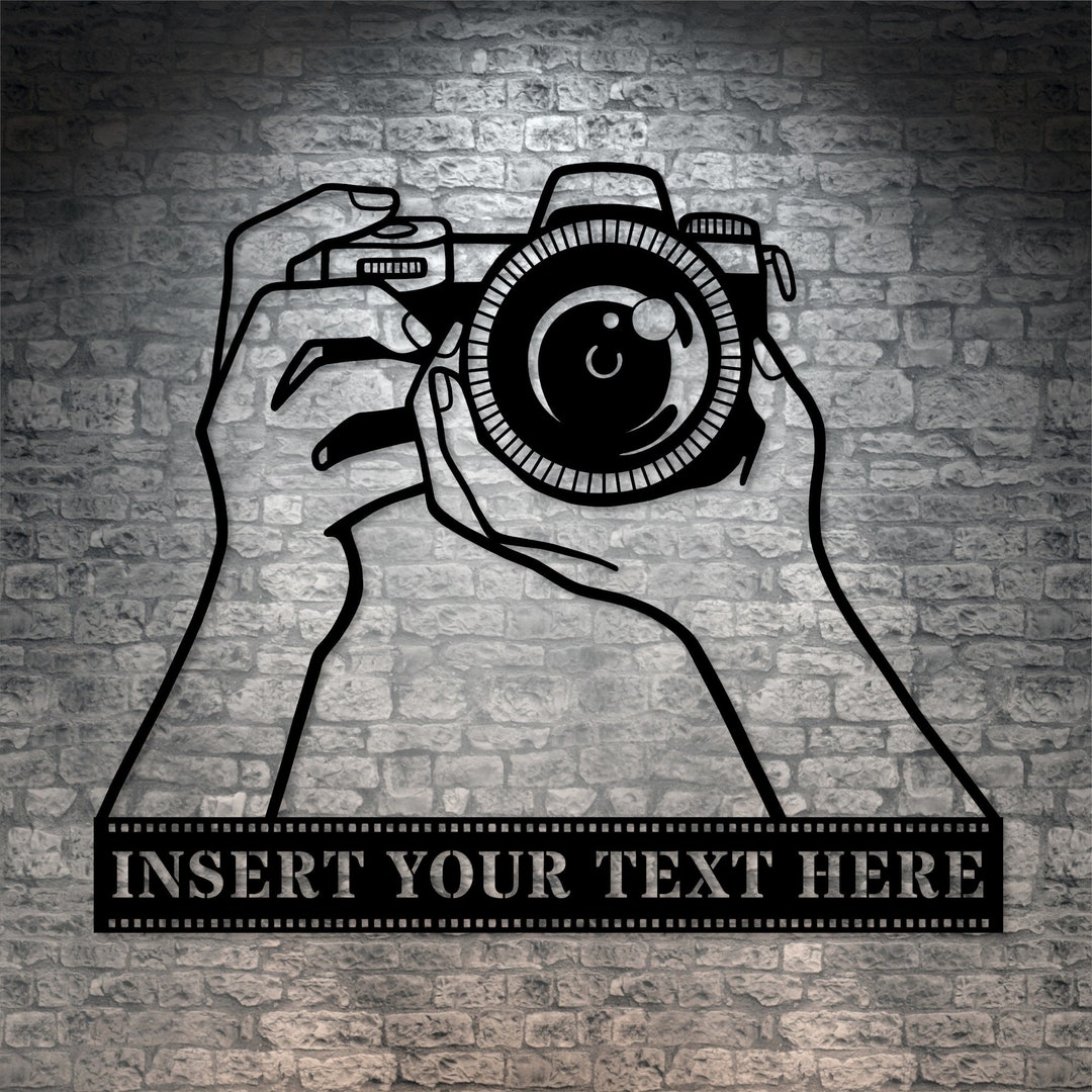 Personalized Camera Name Metal Sign. Custom Photographer Wall Decor ...