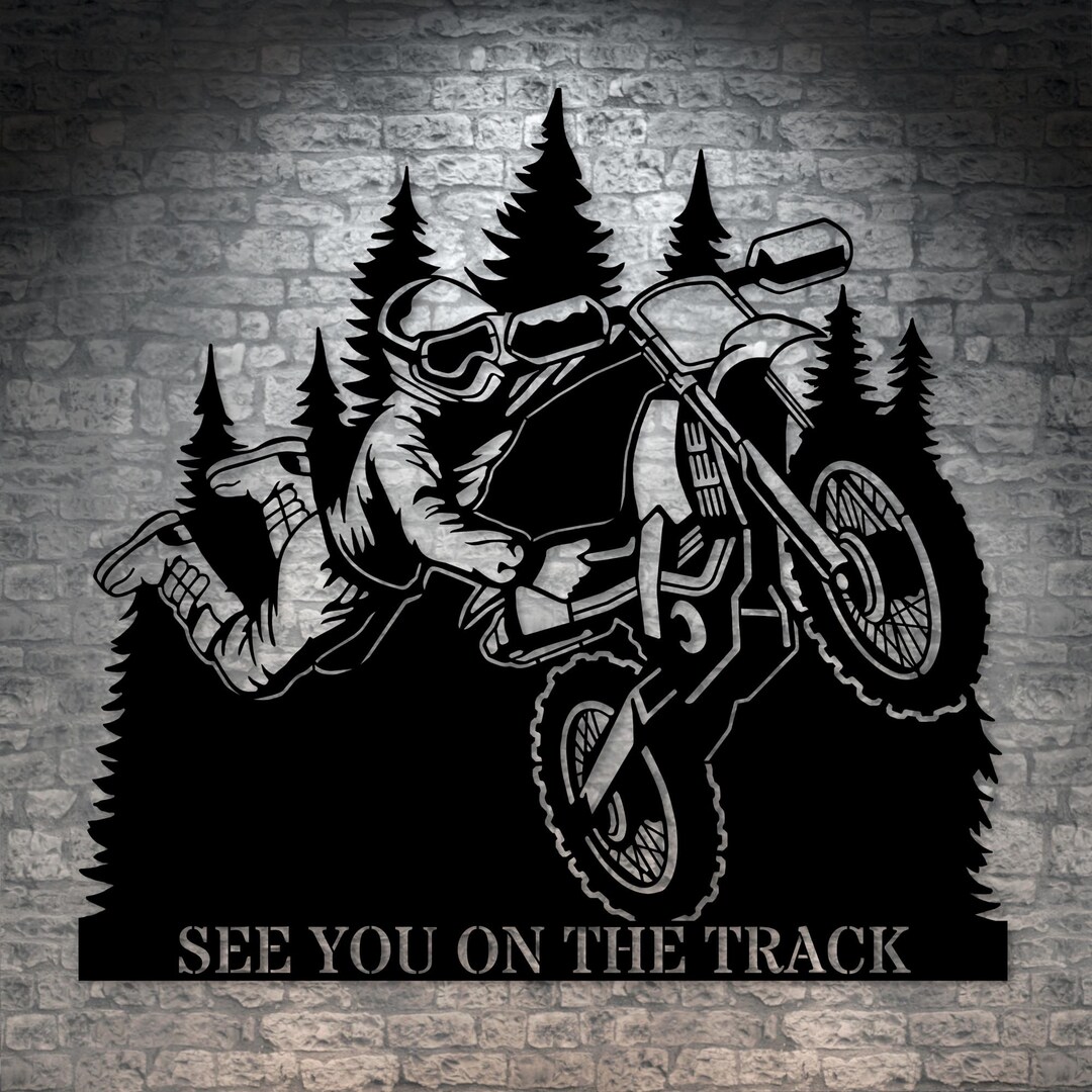 Personalized Dirtbike Rider Name Metal Sign. Custom Motorcross Wall ...