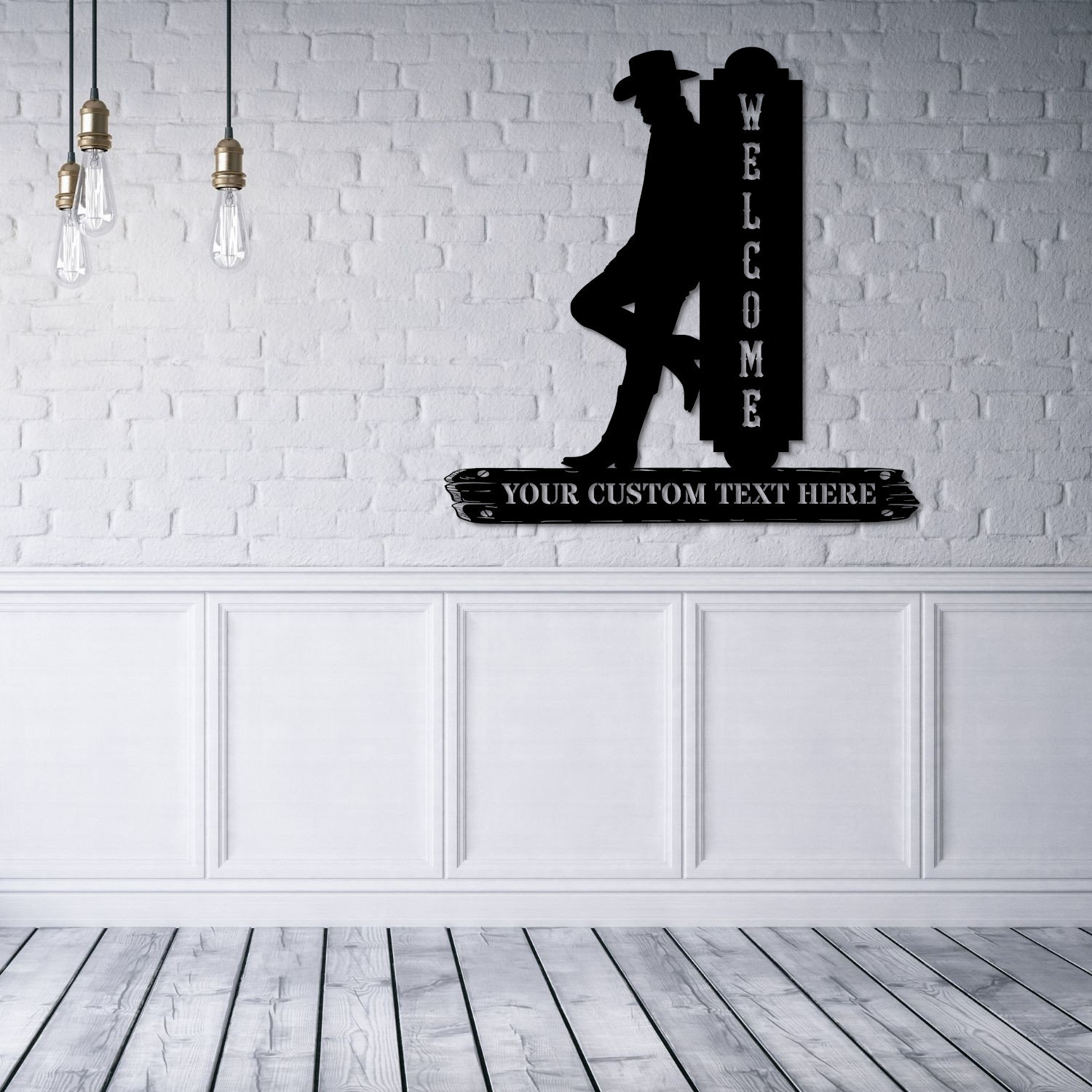 Personalized Cowboy Welcome Metal Sign Gift. Customizable Home Address ...