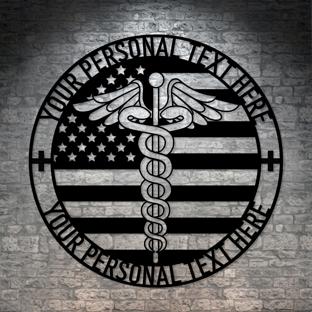 Personalized American Medical Logo Metal Sign. Custom Patriotic Nurse ...