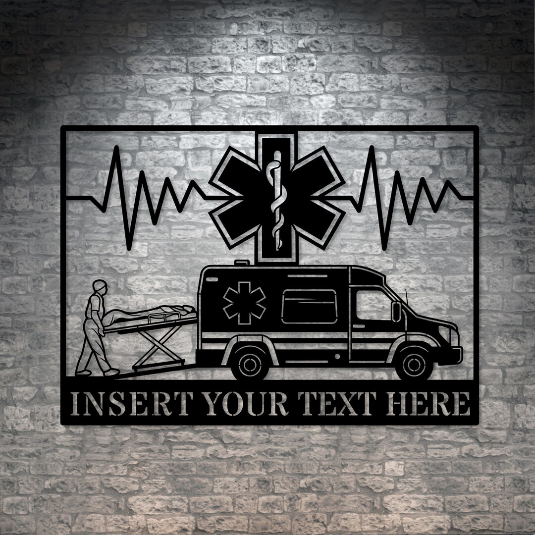 Personalized Paramedic Metal Sign. Custom Ambulance Wall Decor Gift. First Responder. EMS Worker ...