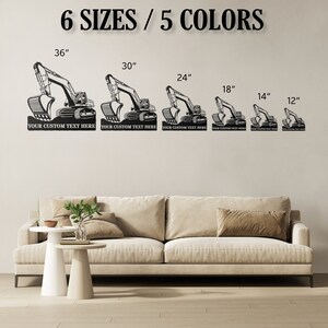Personalized Excavator Digging Metal Sign With Custom Text, Excavater ...