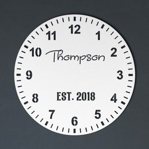 Personalized Clock Numbers Wall Metal Sign. Custom Family Name Est ...