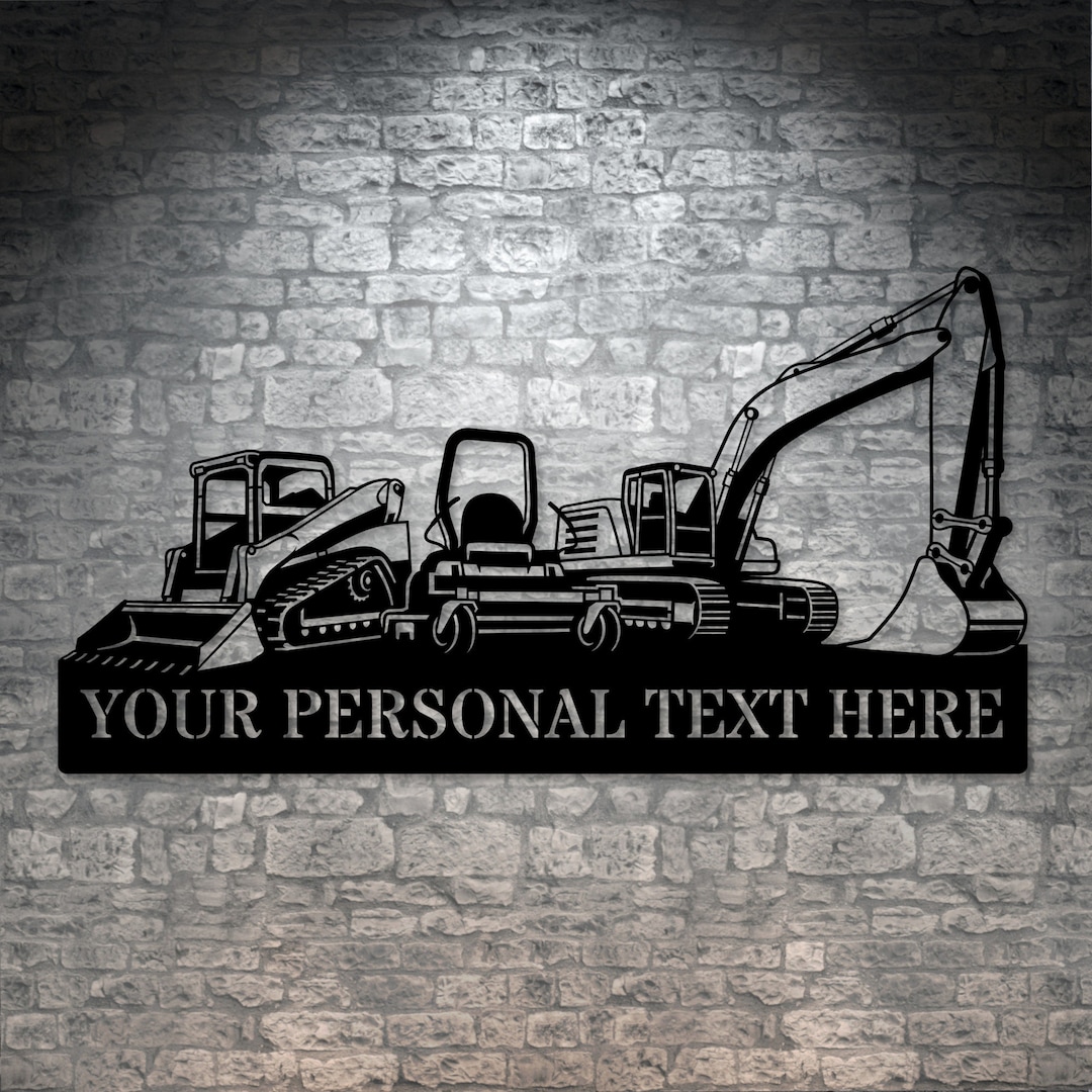 Personalized Construction Worker Equipment Metal Sign. Custom Machinery ...
