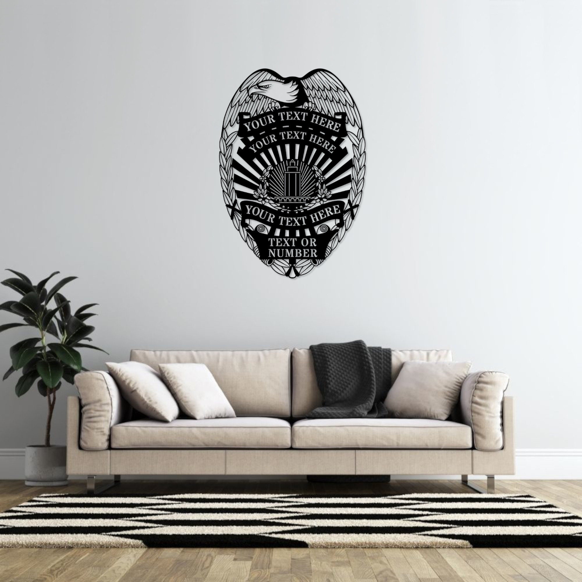 Personalized Police Badge Metal Sign. Custom Police Force Wall Decor ...