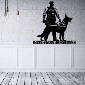 Personalized K-9 Policeman Metal Sign. Custom Law Enforcement Wall ...