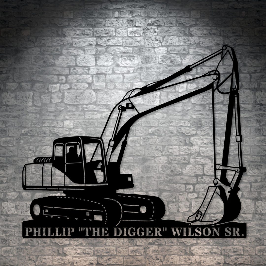 Personalized Excavator Operator Name Metal Sign Gift. Custom Digger ...