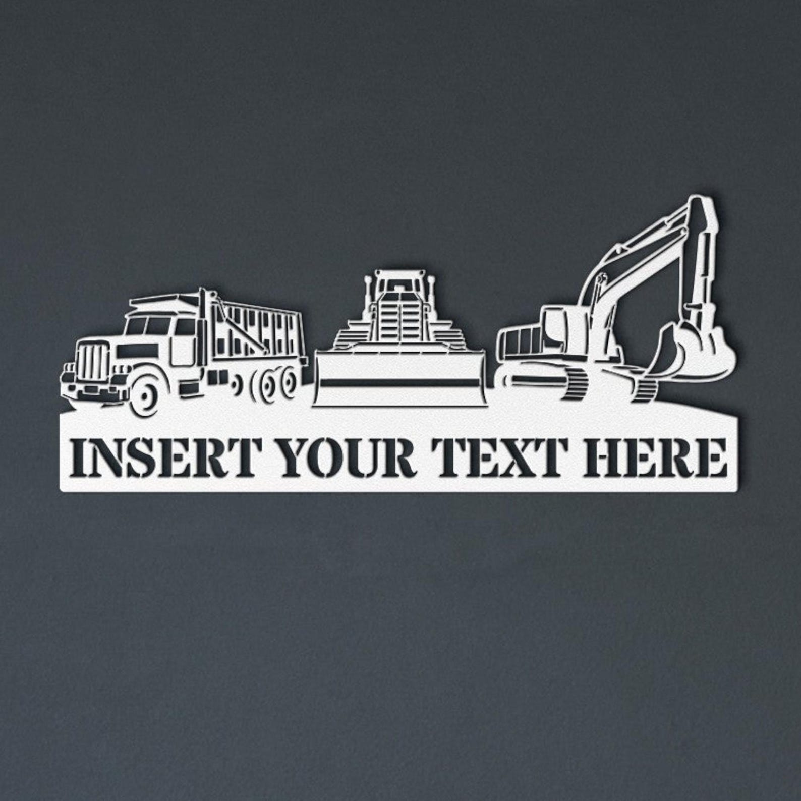 Personalized Demolition Worker Name Metal Sign. Custom Heavy Machinery ...