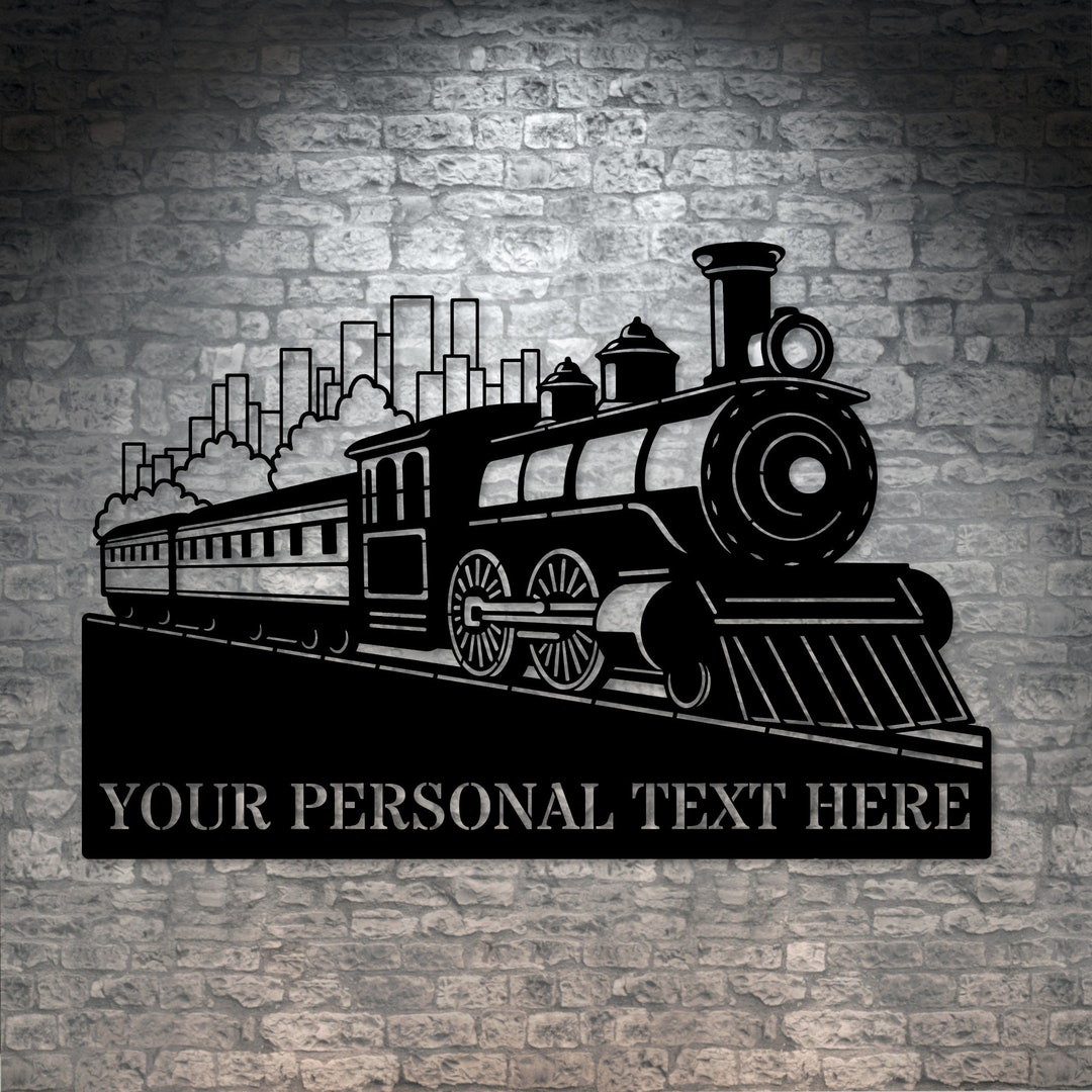 Personalized Vintage Steam Train Metal Sign. Custom Railroad Lover Wall ...