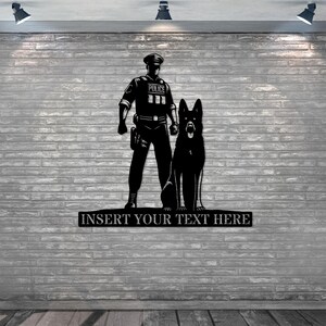 Personalized Law Enforcement Metal Sign. Custom K-9 Policeman Wall ...