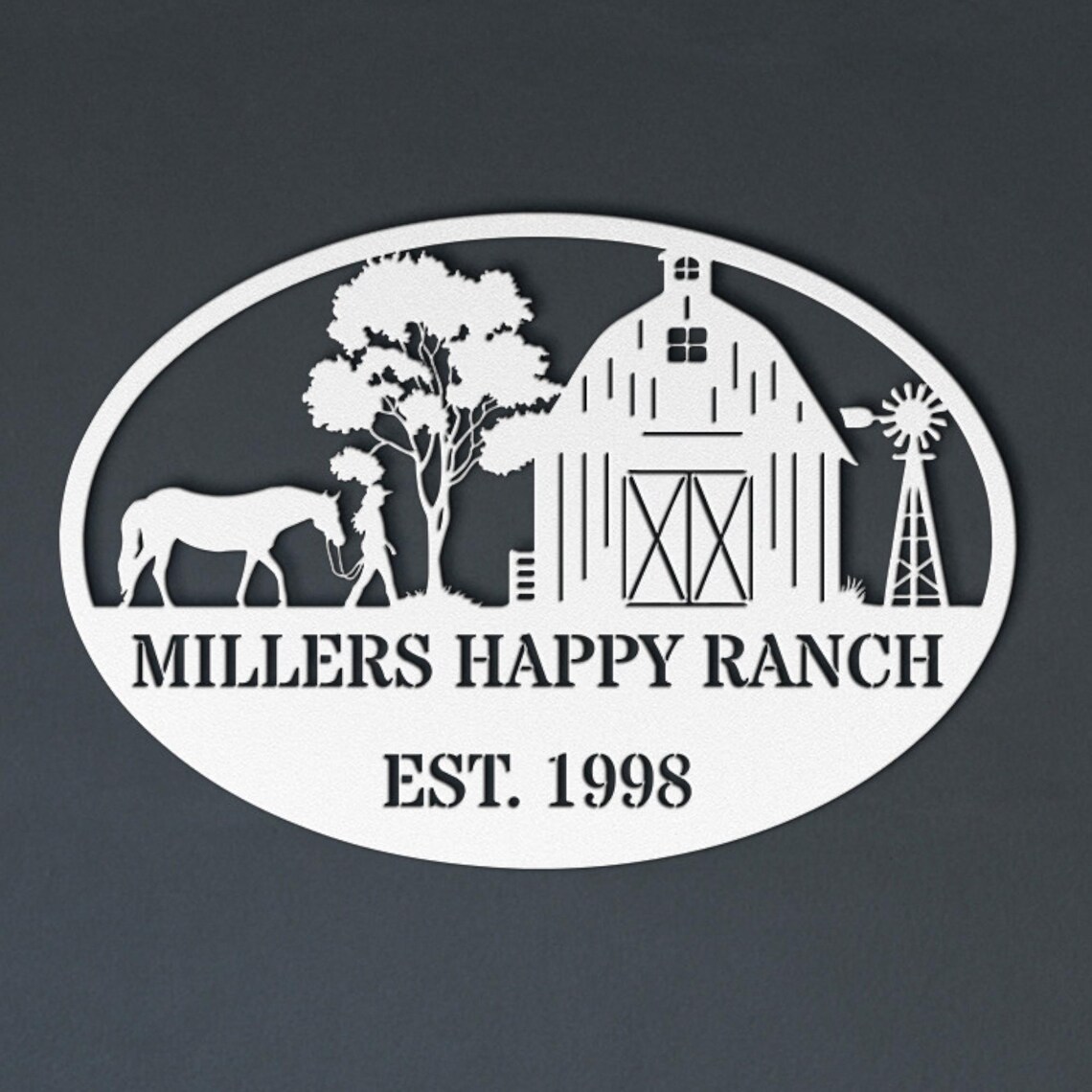 Personalized Barn Name Metal Sign. Custom Fam Address Wall Decor Gift ...
