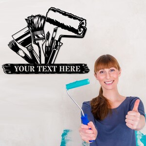 Personalized Painter Tools Metal Sign Gift, Custom Painter Name Sign ...