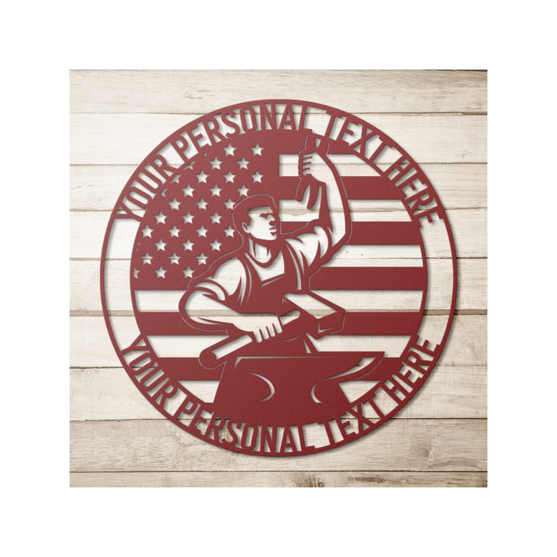 Personalized American Blacksmith Metal Sign. Ironworker - Etsy