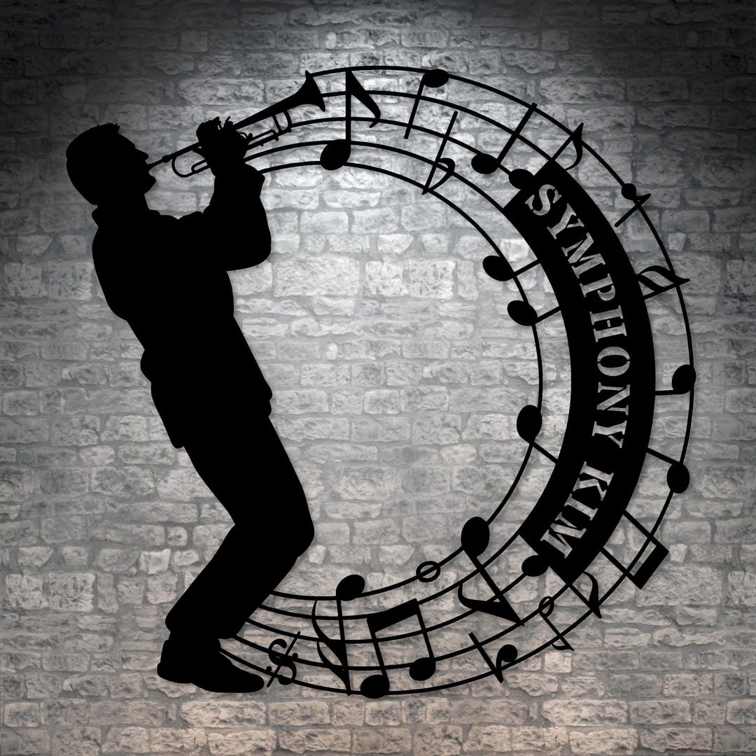 Personalized Trumpet Player in Notes Name Metal Sign. Custom Trumpet ...