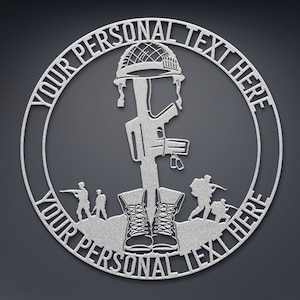 Personalized Battlefield Cross Name Metal Sign Gift. Fallen Soldier ...