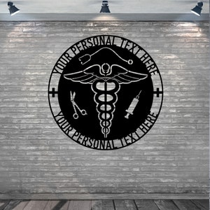 Personalized Medical Logo Name Metal Sign. Custom Doctor Wall Decor ...