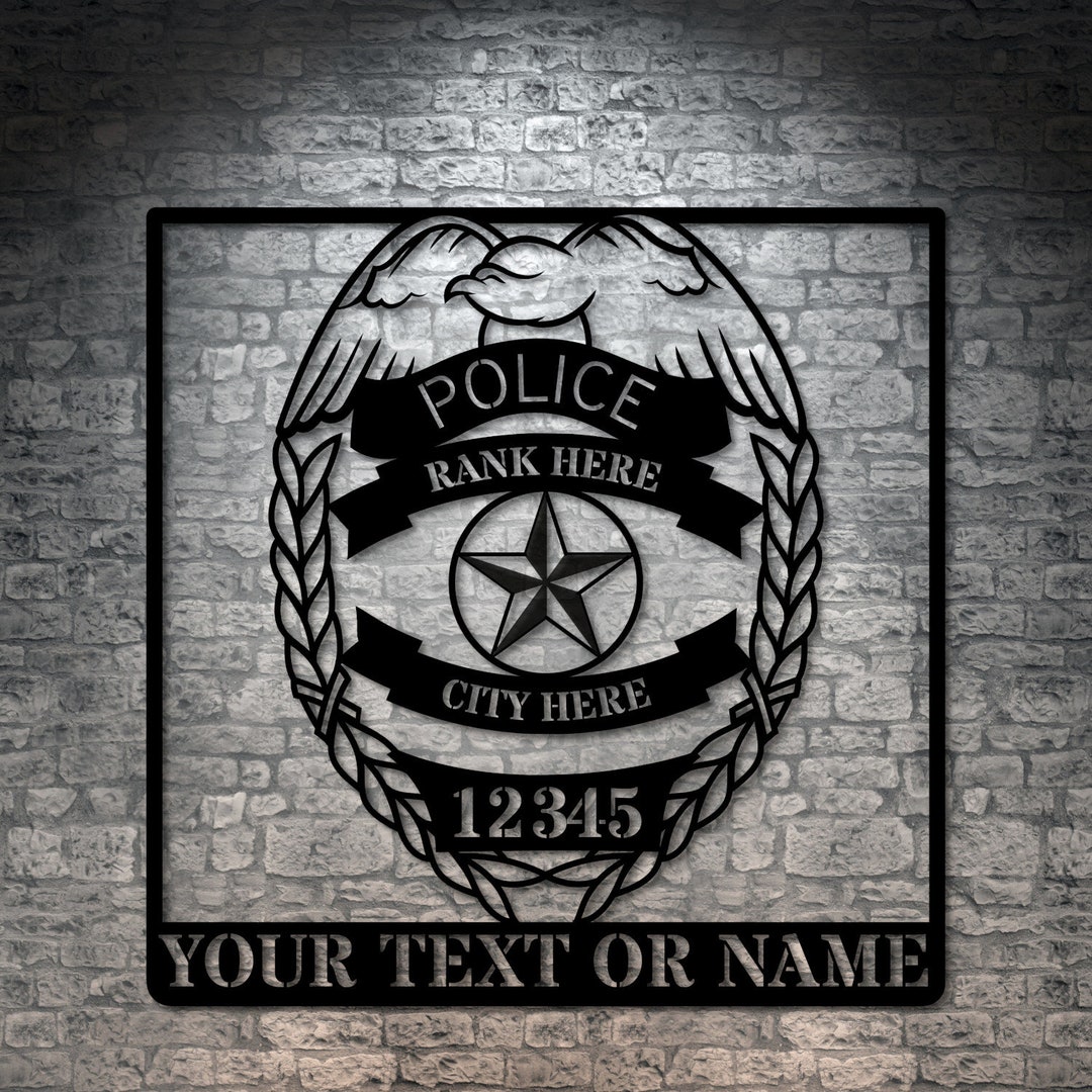 Personalized Police Badge Name Metal Sign Gift. Customizable - Etsy