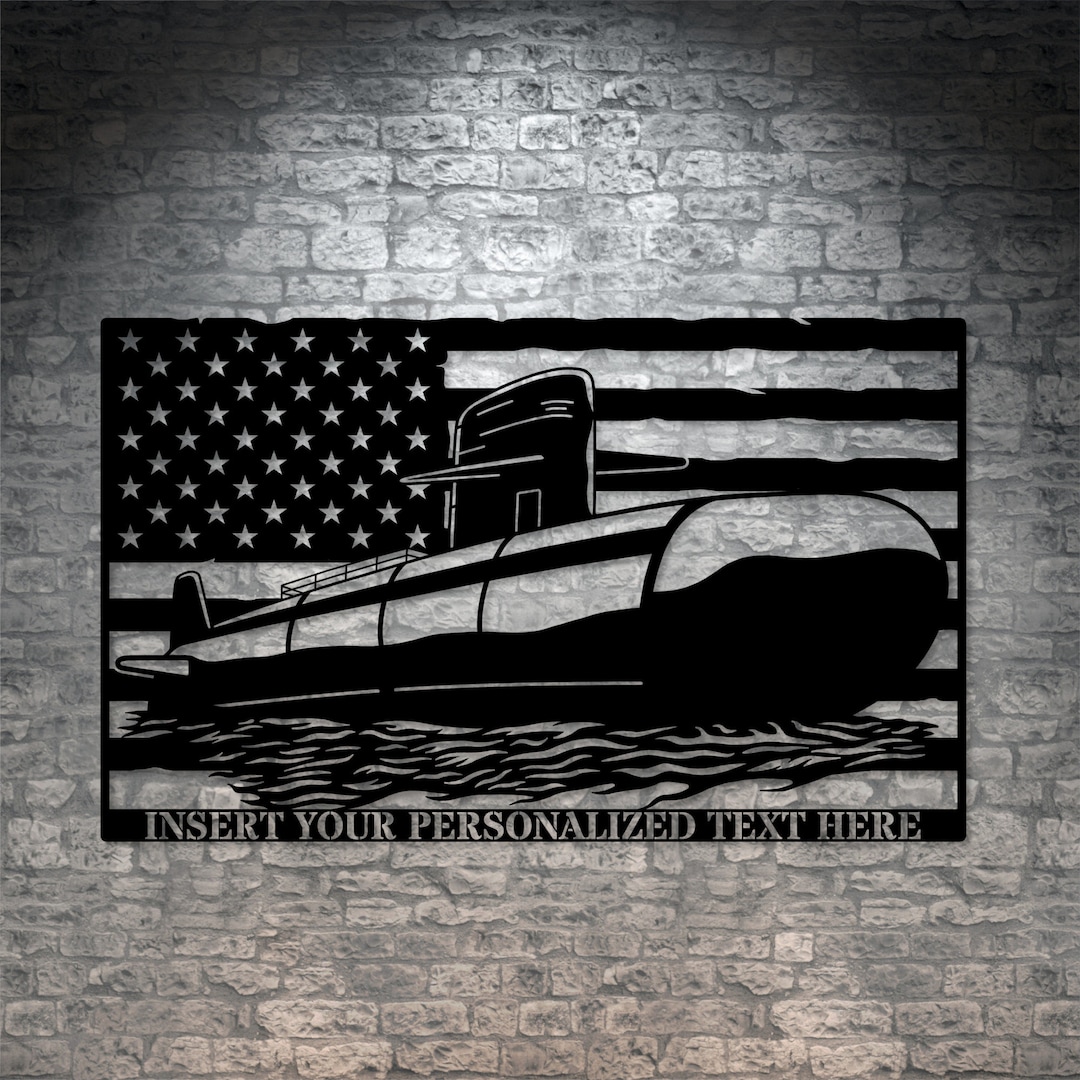 Personalized US Submarine Name Metal Sign. Custom U-boat Navy Wall ...